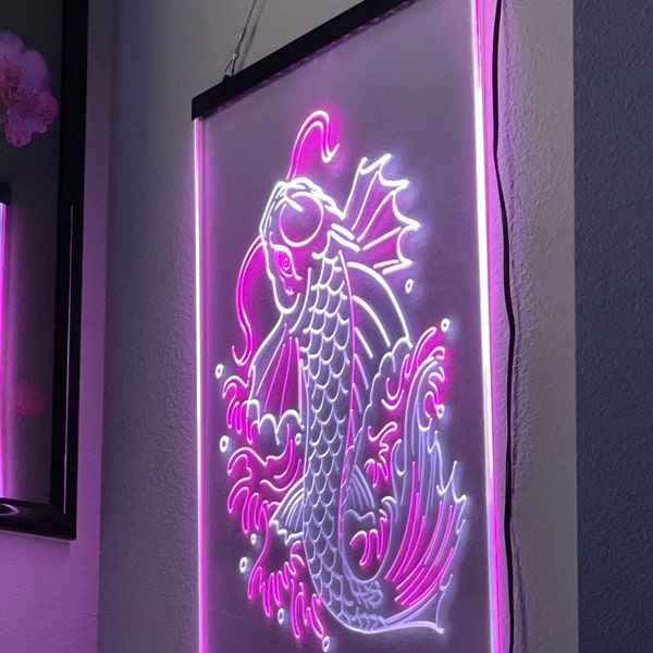 Koi Fish Display Dual Color LED Neon Sign St6-i3720 - Etsy