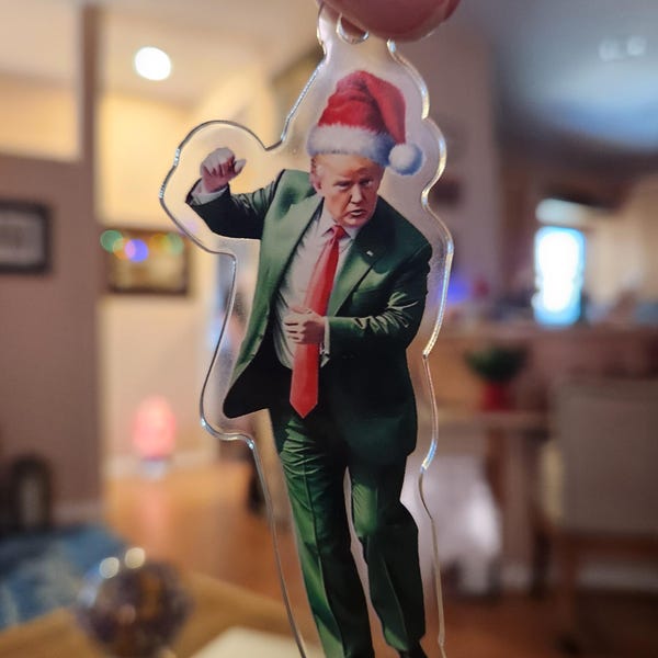 Trump Dancing Ornament, Christmas Trump Acrylic Hanging Ornament MAGA ...