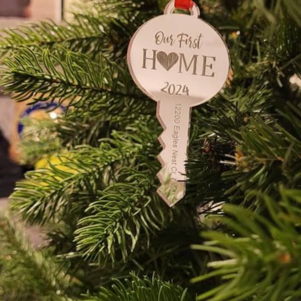 Personalized Laser Cut Our First Home Key Ornament, My First Apartment ...