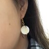 Real Shell Earrings - Gold & White Shell Dangle Hoop Earrings, Seashell ...