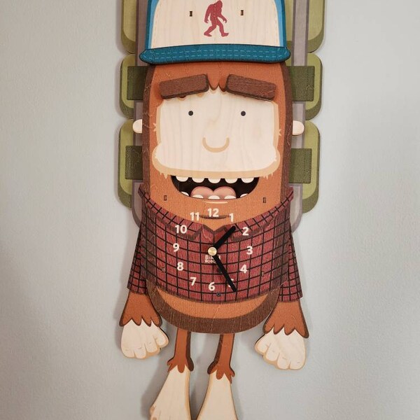Bigfoot Pendulum Clock | Sasquatch Clock | Kids Clock | Bigfoot Lover ...
