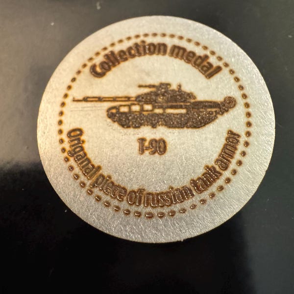 Destroyed T90 Tank Token, Mini Token-tag of Russian Combat Tank Made of ...