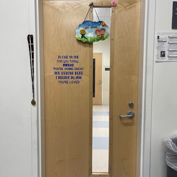 Positive Affirmations Classroom Door Vinyl Wall Decal, Classroom ...