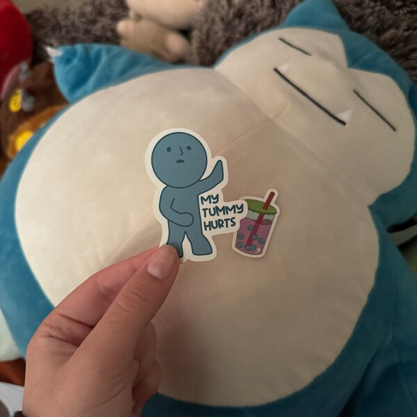 My Tummy Hurts Blue Smiski Sticker | Bathroom Series | Matte ...