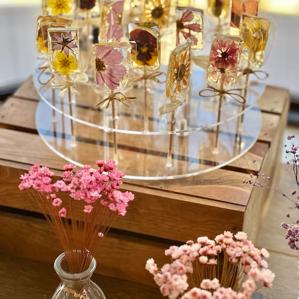 10 Wildflower Rectangle Lollipops - Etsy