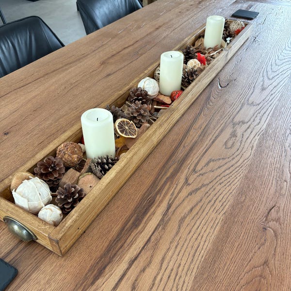 Handmade Rustic Wooden Table Centerpiece Tray: Ottoman Tray for Easter ...