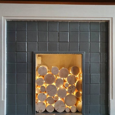 Decorative NATURAL LOGS for an Empty Fireplace or Alcove Natural Wood ...