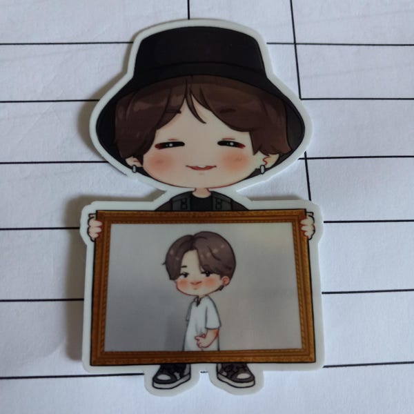 Jimin and Yoongi Rookie Actor of the Year Gold Frame Vinyl Waterpoof ...