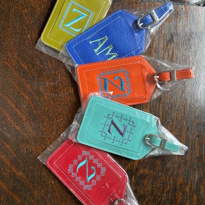 Leather Luggage Tag for a Cello Case, Custom Embroidered Personalized ...