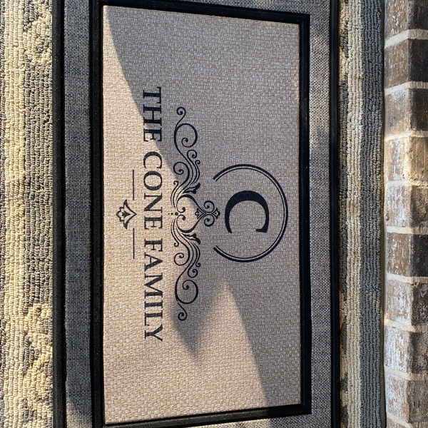 Single Initial Monogram Doormat, Classic Serif Style Letters ...