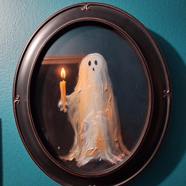 Ghost Holding A Candle, Vintage Poster, Art Poster Print, Dark Academia ...