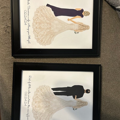 Personalized Bride and Dad Portrait Art DIGITAL Father of the Bride ...