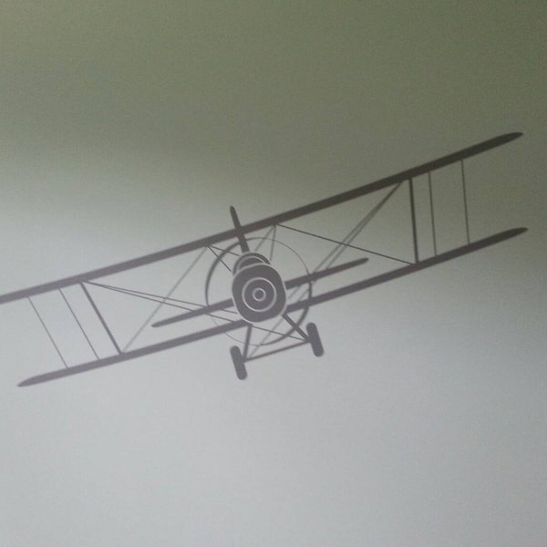 Biplane Vinyl Decal Airplane Wall Decal Graphics Choose Color Children ...