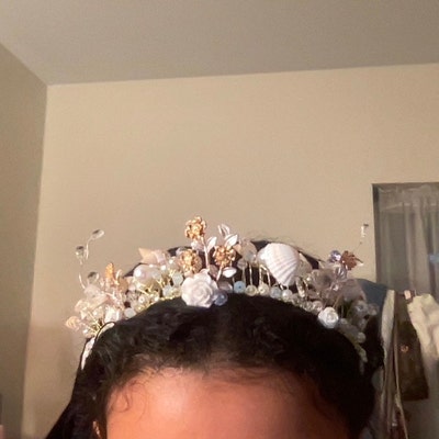 Natural Shell Tiara, Gold Tiara Crown, Wedding Tiara, Shell Crown ...