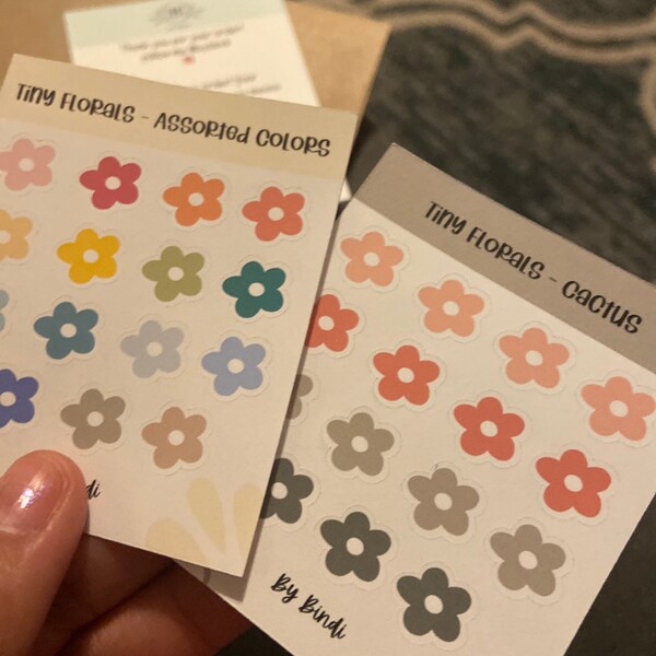 Assorted Floral Sticker Sheet | Mini Kiss Cut Flowers | Tiny Flower ...
