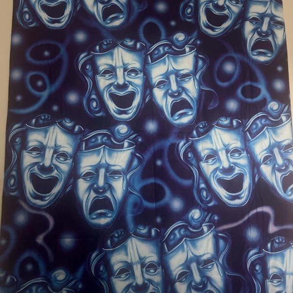 Lux Rosa 'highs & Lows' Smile Now Cry Later Blue Black Tapestry ...