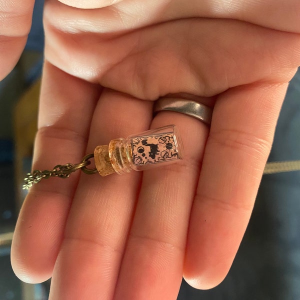 INSCRYPTION Necklace Card in a Bottle Squirrel Black Goat Boulder ...