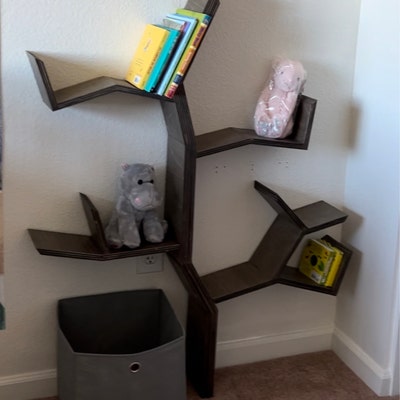 Tree Bookshelf Handmade Wooden Unique Book Case - Etsy
