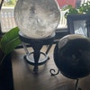 SPHERE & WOODEN STAND Large Gazing Crystal, Magic Scrying Orb ...