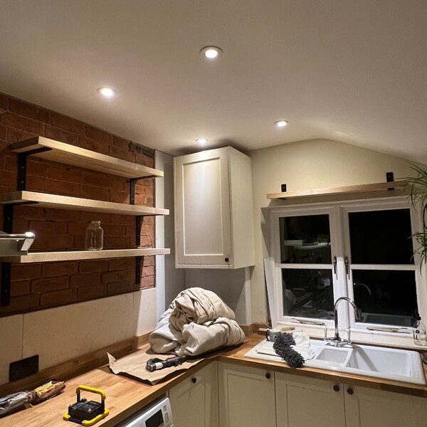 Shelf Brackets Heavy Duty Scaffold Industrial Matt Black Steel Includes ...