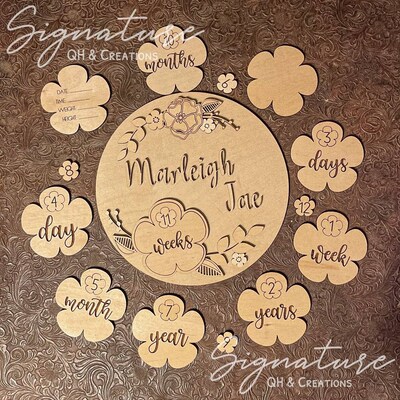 Floral Milestone Sign, SVG FILE Glowforge Flowers - Etsy