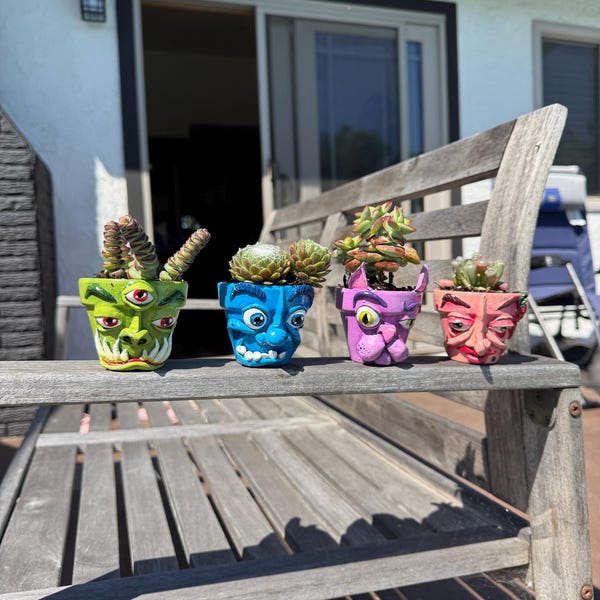 Cyclops Monster Couple Tube Containers, Set of 2, Formal Dressed ...