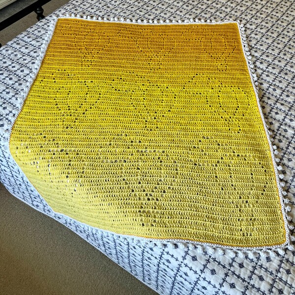 Aria Blanket | Filet Crochet Blanket Pattern | Baby Blanket Crochet ...