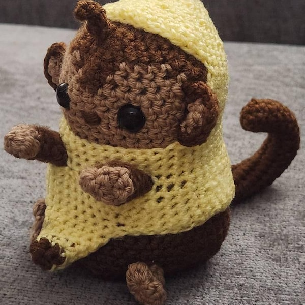Amigurumi Pattern "bono the Monkey", Chubby Monkey in a Banana Costume ...