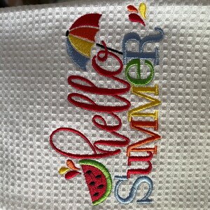 Hello Summer Embroidery Design, 4 Sizes, Instant Download - Etsy