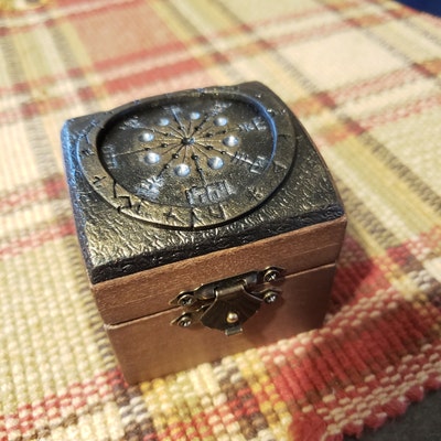 Viking Ring Box With Norse Vegvisir Viking Compass Nordic Jewelry Box ...