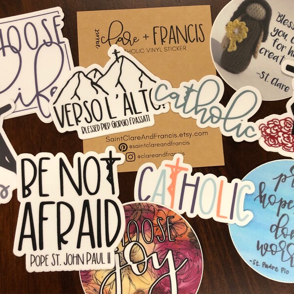 10 Pack of Catholic Saint Vinyl Stickers | Custom Sticker Bundle ...