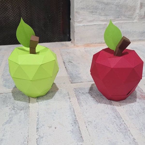 Apple Gift Box Papercraft, SVG, PDF, Cricut, Silhouette File - Etsy