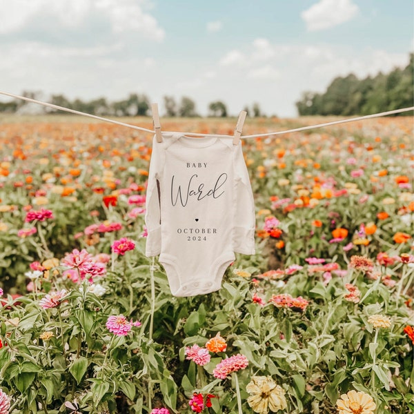 Simple Pregnancy Announcement Digital | Spring Baby Announcement ...