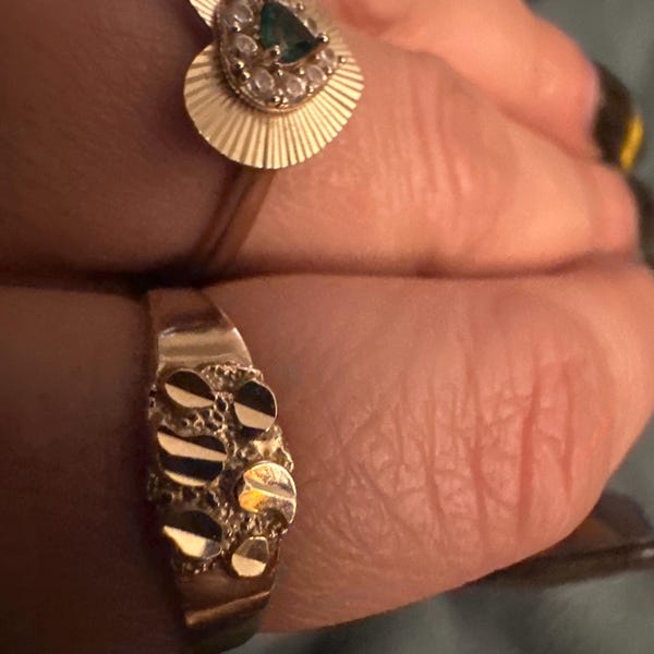 10k & 14k Solid Gold Vintage Nugget Smashing Band Ring Gift for Men ...