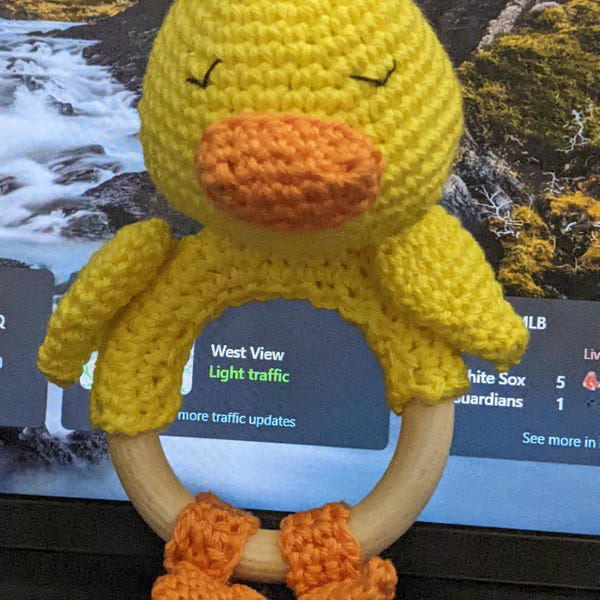 Duck Crochet Pattern Baby Rattle Amigurumi Pattern Duck Plush Crochet ...