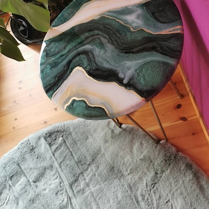 Emerald Green Coffee Table, Resin Coffee Table, Green Gold Coffee Table ...