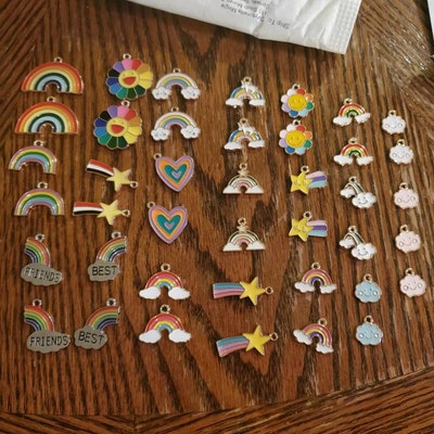 Assorted Mix Colors Variety 31pcs Enamel Charms Bulk for Bracelets ...