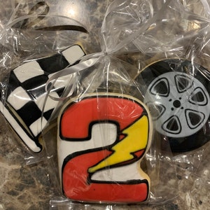 Car Theme Cookie Favors, Racing Theme Cookies for Birthday, Cute Race ...