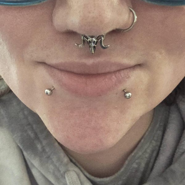 Stainless Steel Septum Clicker: Gothic Emo Punk Nose Ring 16G 10mm - Etsy