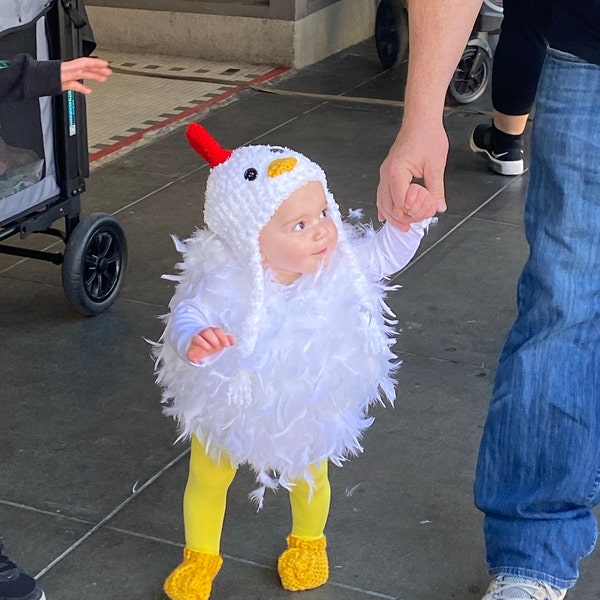 Feathered Baby Chicken Halloween Costume - Baby Girl Chick Costume ...
