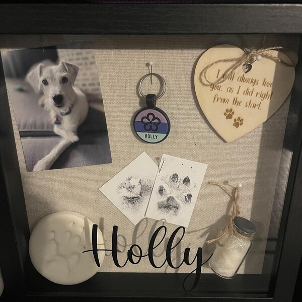 Pet Memorial Shadowbox, Pet Memorial, Dog Memorial , Cat Memorial, Loss ...