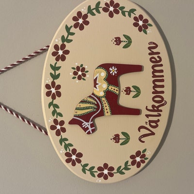 Swedish Welcome Sign, Dala Horse, Swedish Sign, Swedish Gifts, Swedish ...