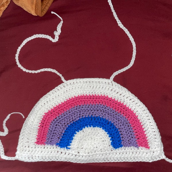Crochet Bisexual Pride Rainbow Halter Top / Boho Hippie Festival Outfit ...
