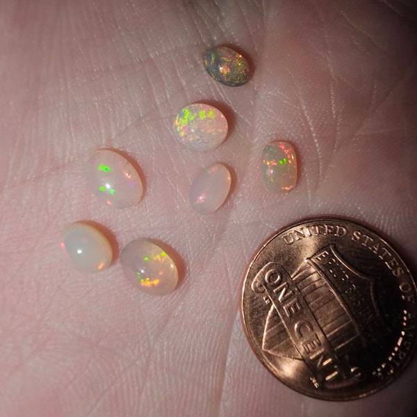 6x4 Mm Black Opal-natural Black Ethiopian Fire Opal-black Opal-welo ...