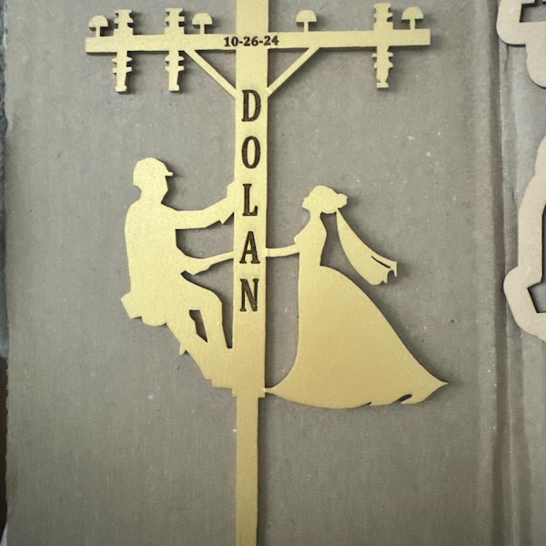 Lineman Wedding Cake Topper, Lineman Bride Cake Topper, IBEW Cake ...