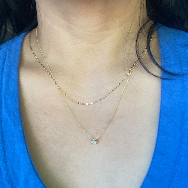 14k Gold Necklace, 14k Gold Chain, Solid Gold Necklace, Solid Gold ...