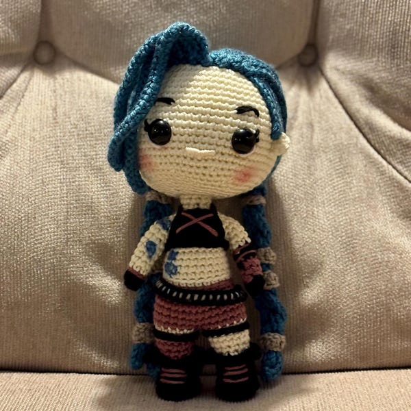 AMIGURUMI PATTERN Blue Haired Crazy Fighter Crochet Pattern | Games ...