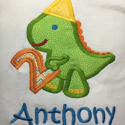 Dino Birthday Applique Set Dino 1st Birthday Applique Dino 2nd Birthday ...