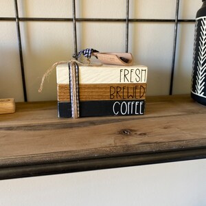 Coffee Mini Wood Book Stack With Scoop/ Coffee Bar/ Tier Tray - Etsy