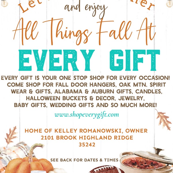 All Things Fall Invitation, Digital Fall Harvest Party Invitation ...